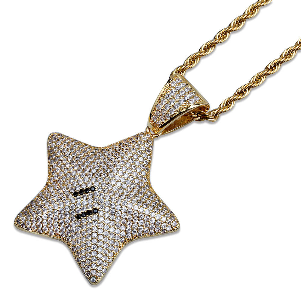 Icebanner iced out mario star pendant necklace – icebanner
